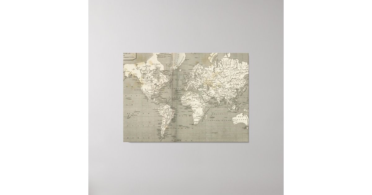 Vintage Map of the World (1820) 2 Canvas Print | Zazzle