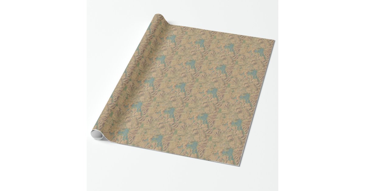 Vintage Map of Yellowstone National Park (1914) Wrapping Paper | Zazzle