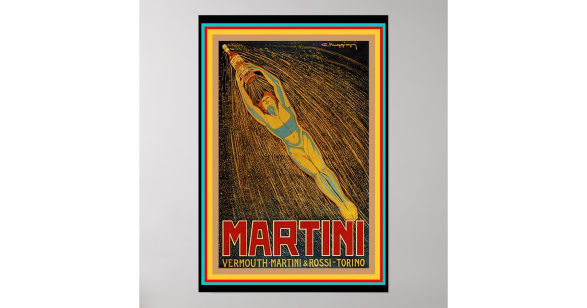 Vintage Martini & Rossi Art Deco Poster | Zazzle