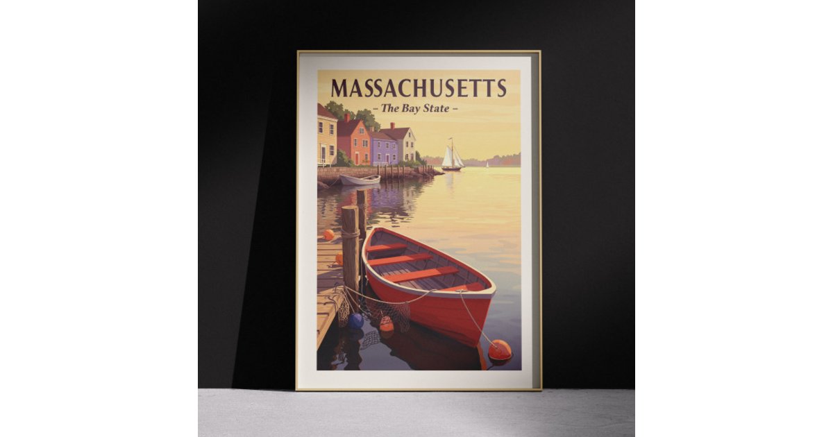 Vintage Massachusetts Poster | Zazzle