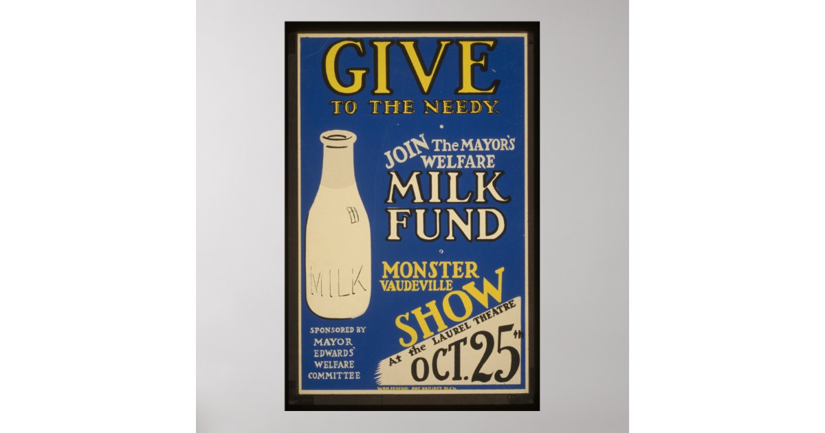 Vintage Milk Poster | Zazzle