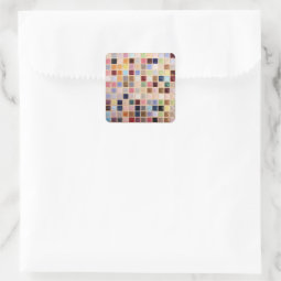 Vintage Mosaic Tiles Square Sticker | Zazzle