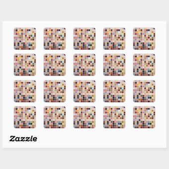 Vintage Mosaic Tiles Square Sticker | Zazzle