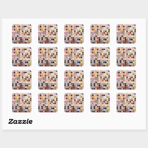 Vintage Mosaic Tiles Square Sticker | Zazzle