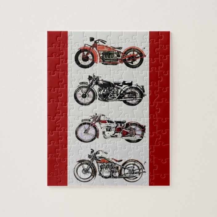 VINTAGE MOTORCYCLES JIGSAW PUZZLE | Zazzle.co.uk