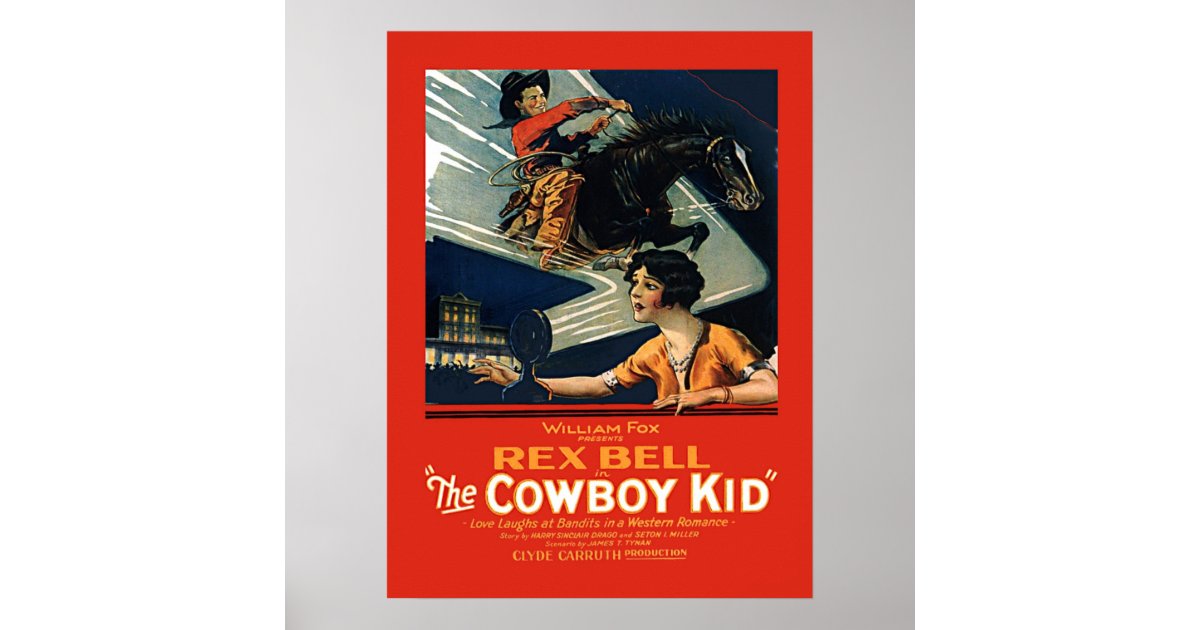 Vintage Movie Advertisement Rex Bell Cowboy Kid Poster | Zazzle