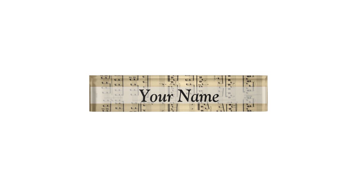 Vintage Music Sheet Nameplate | Zazzle