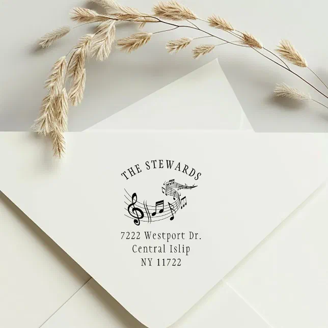 Vintage Musical Score Elegant Return Address Self-inking Stamp | Zazzle