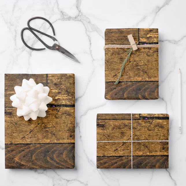 Vintage Natural Bare Wood Panels Wrapping Paper Sheet | Zazzle