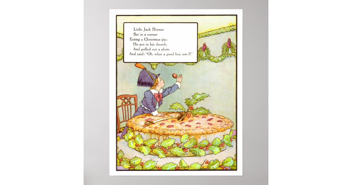 Vintage Nursery Print- Little Jack Horner Poster | Zazzle
