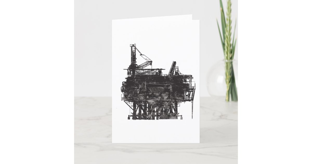 Vintage Oil Rig Card | Zazzle