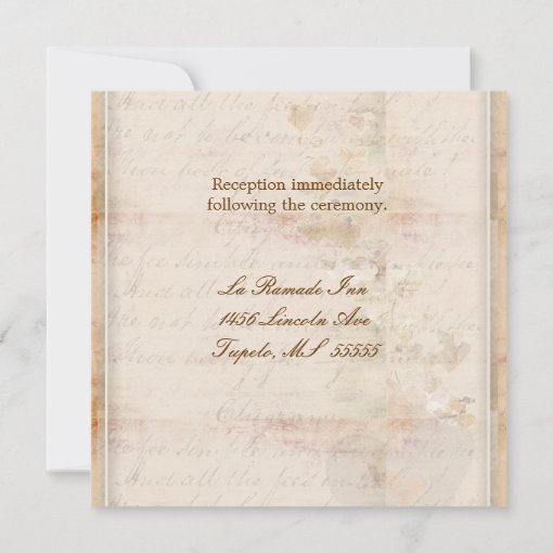 Vintage, old fashioned wedding invitation | Zazzle