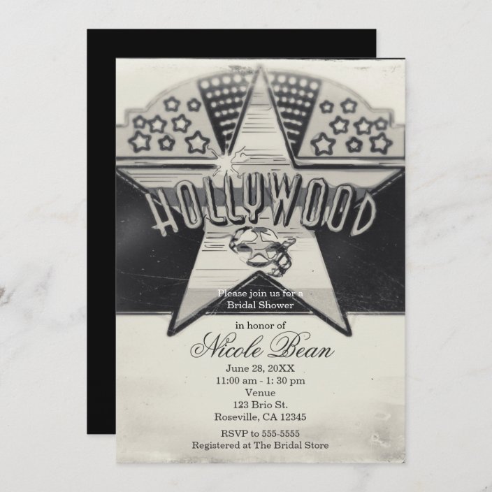 Vintage Old Hollywood Black & White Invitations | Zazzle.co.uk