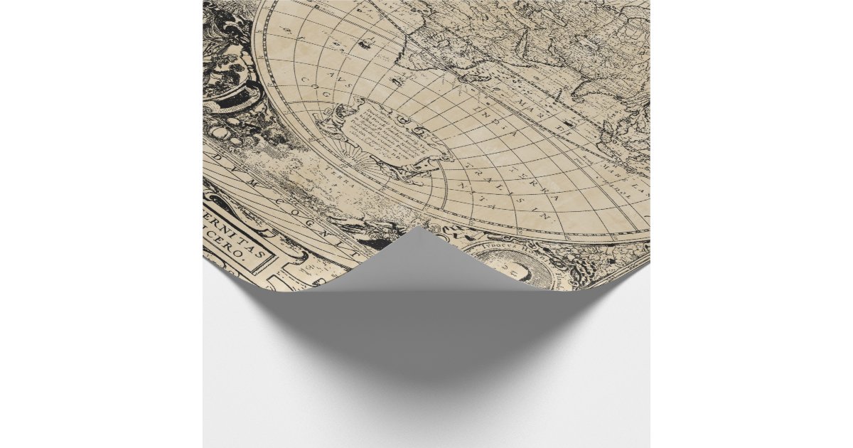 Vintage Old World Map Wrapping Paper | Zazzle