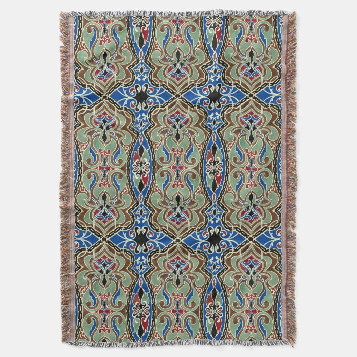 Vintage Oriental Arabian Pattern Throw Blanket | Zazzle.co.uk