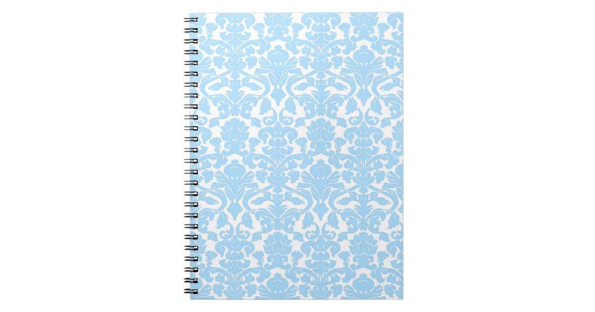 Vintage Ornate Floral Light Blue Notebook | Zazzle