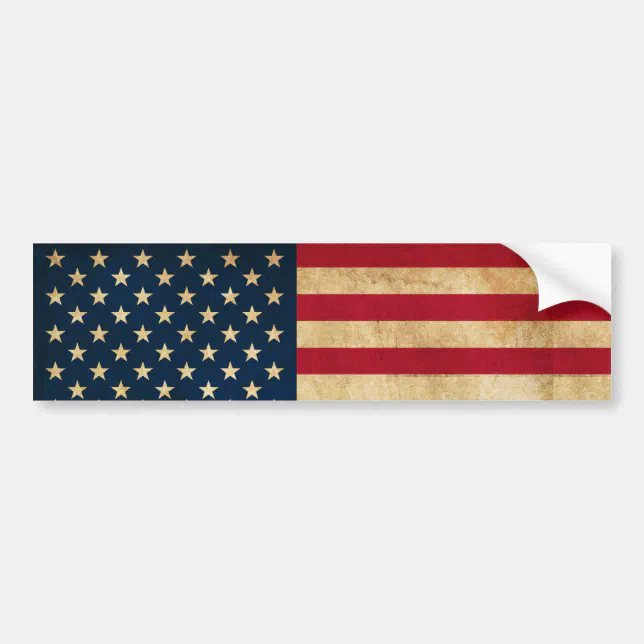 Vintage Patriotic American Flag Bumper Sticker | Zazzle