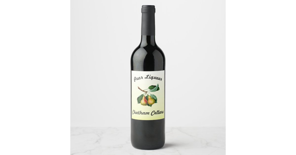 Vintage Pear Wine Label | Zazzle