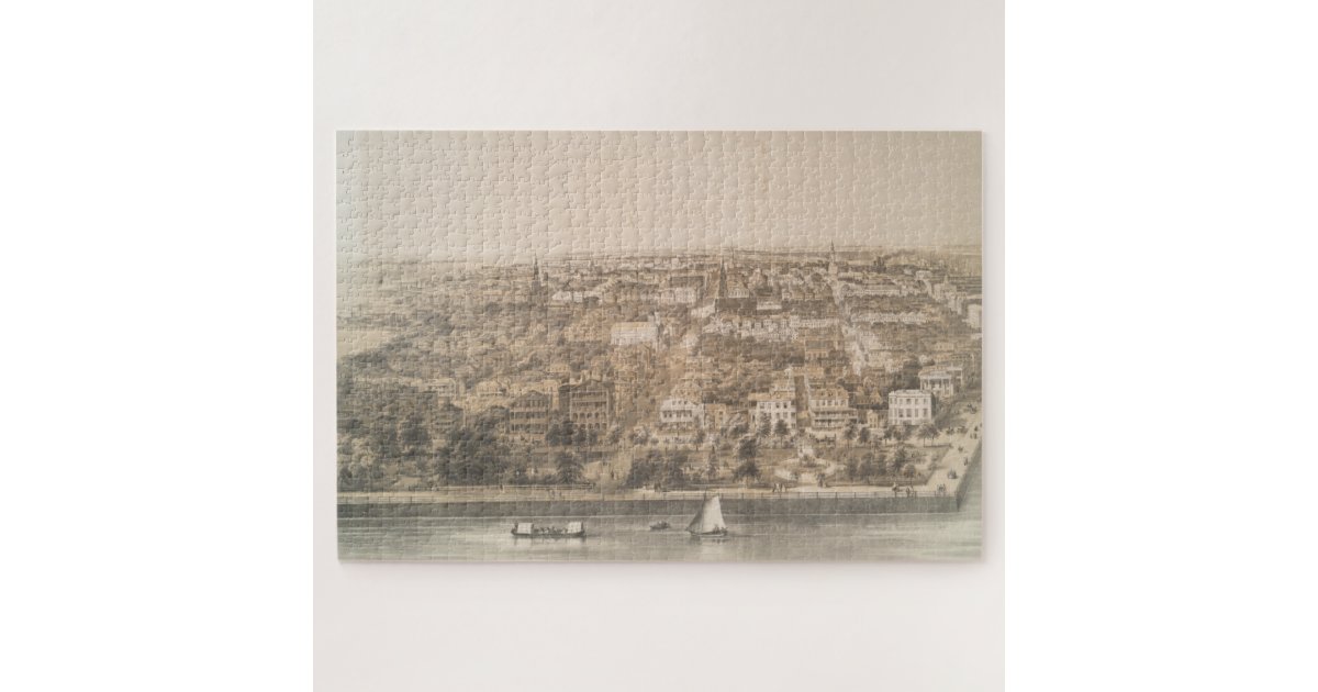 Vintage Pictorial Map of Charleston SC (1851) Jigsaw Puzzle | Zazzle