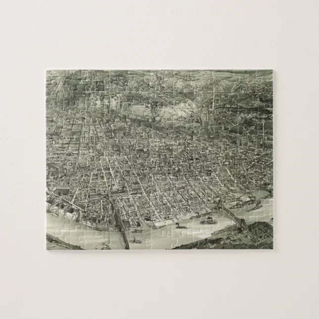Vintage Pictorial Map of Cincinnati (1900) Jigsaw Puzzle | Zazzle