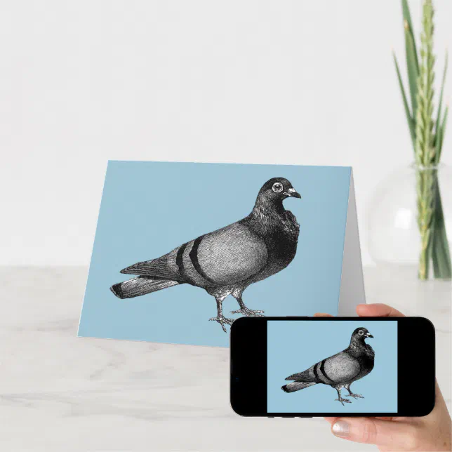 Vintage Pigeon gifts Holiday Card | Zazzle