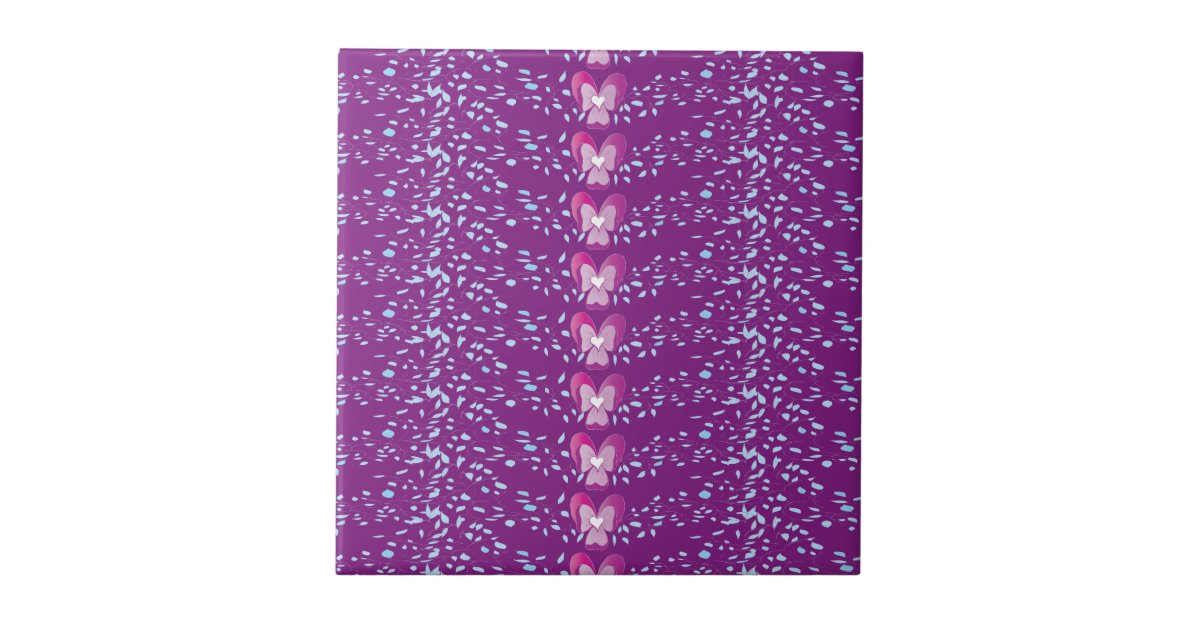 Vintage Pink Floral Violets wallpaper pattern Tile | Zazzle