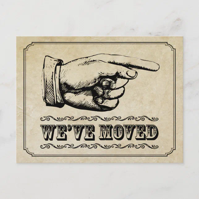 Vintage Pointer Moving Announcement Postcard | Zazzle