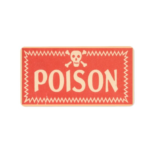 Vintage Poison Sticker Label Warning Notice | Zazzle.co.uk