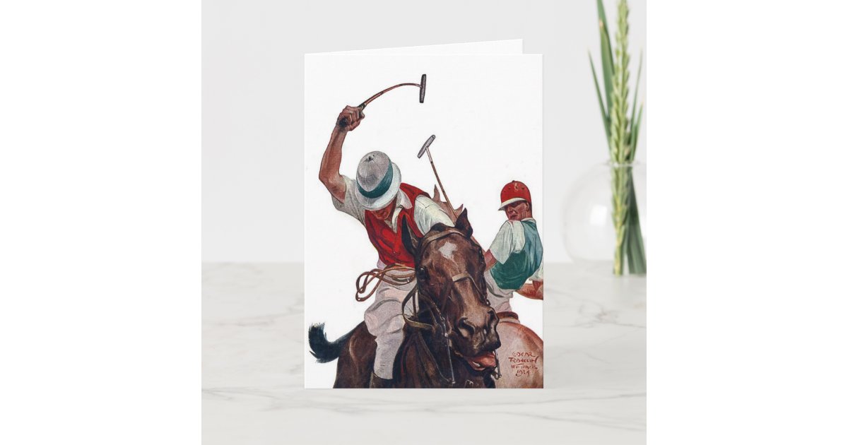 Vintage Polo Greeting Card | Zazzle