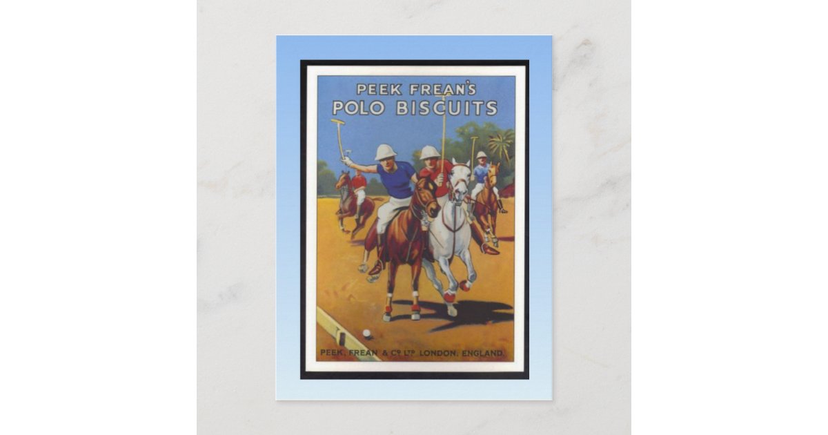 Vintage poster, Peak Freans Polo Biscuits Postcard | Zazzle