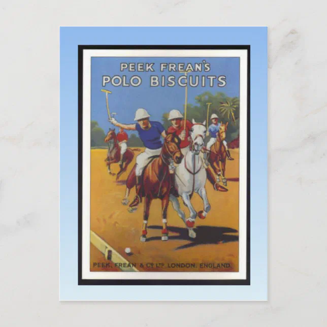 Vintage poster, Peak Freans Polo Biscuits Postcard | Zazzle