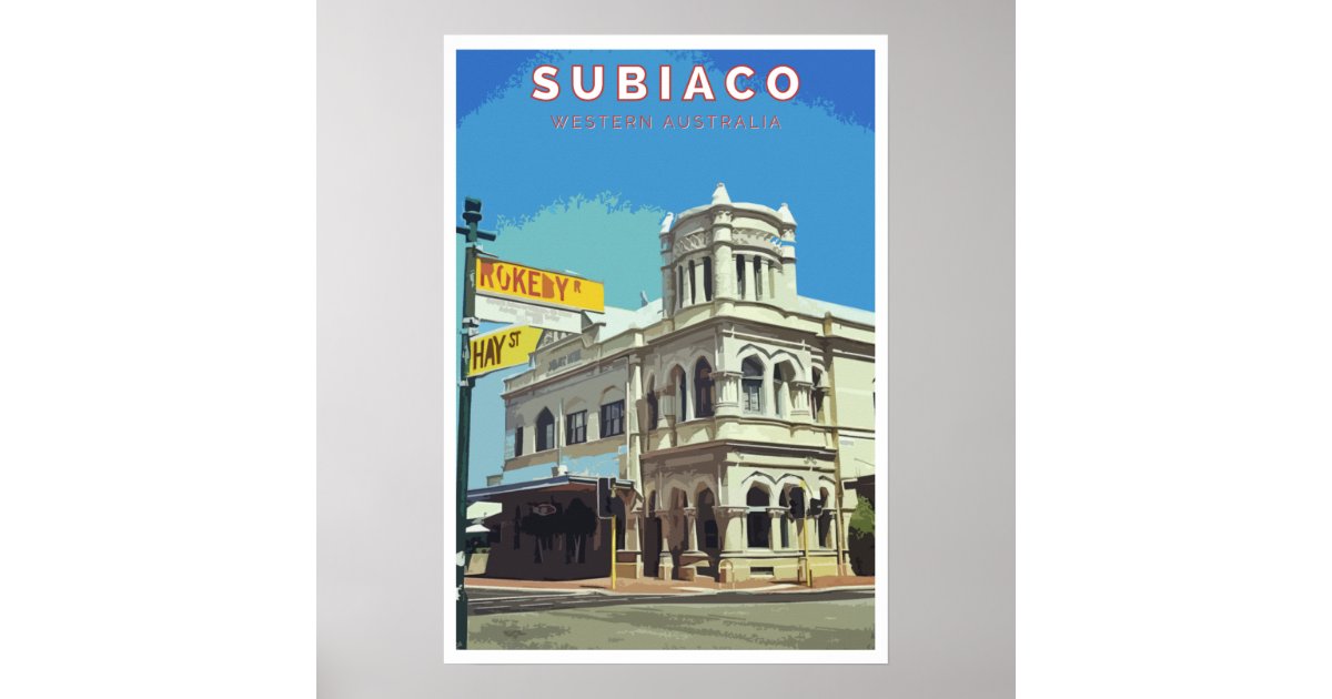 Vintage Poster - Subiaco, Perth, Western Australia | Zazzle