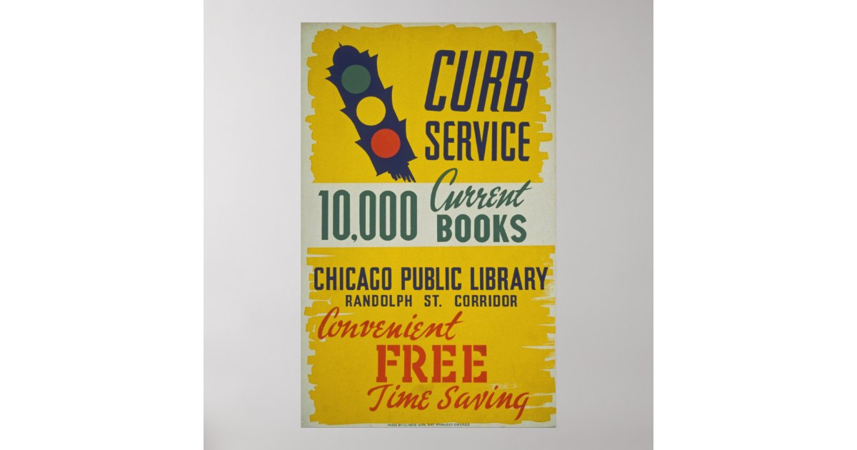 Vintage Public Library Poster | Zazzle