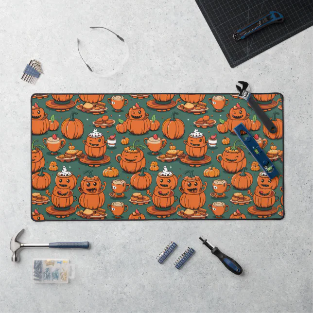 Vintage Pumpkin Monster Party Joy Desk Mat | Zazzle