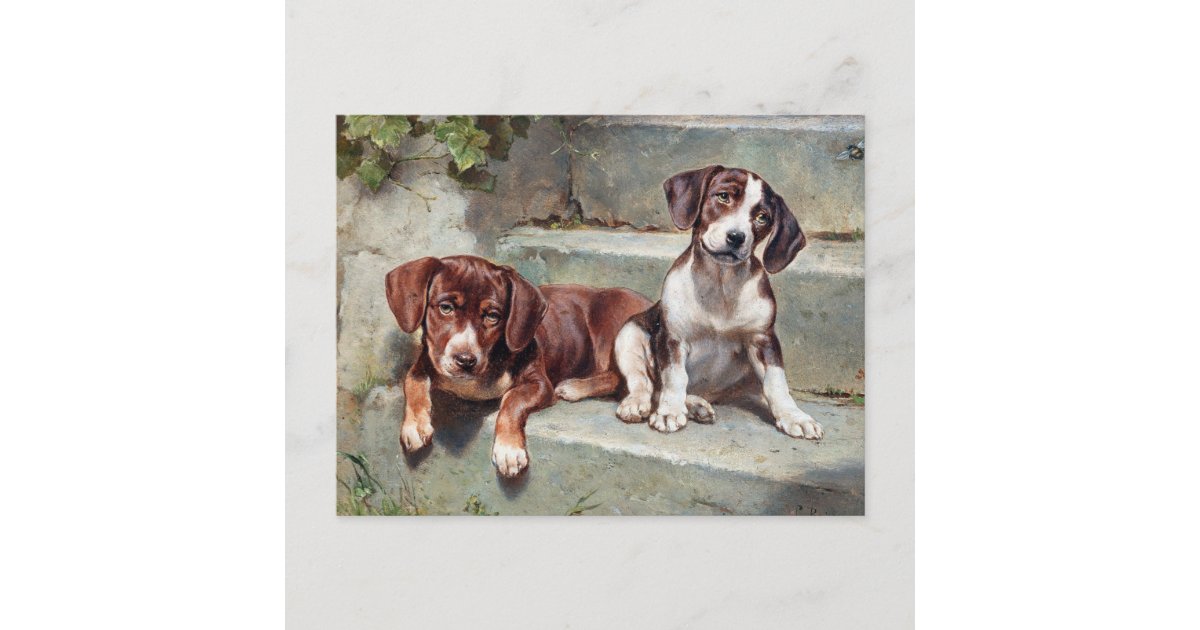 Vintage Pups Postcard | Zazzle