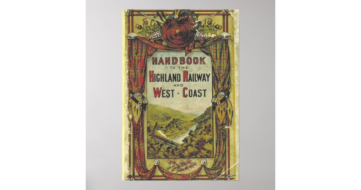 Vintage Railroad Guide Book Poster | Zazzle