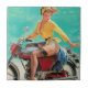 Vintage Retro Elvgren Motorcycle Biker Pin-UP Girl Tile | Zazzle