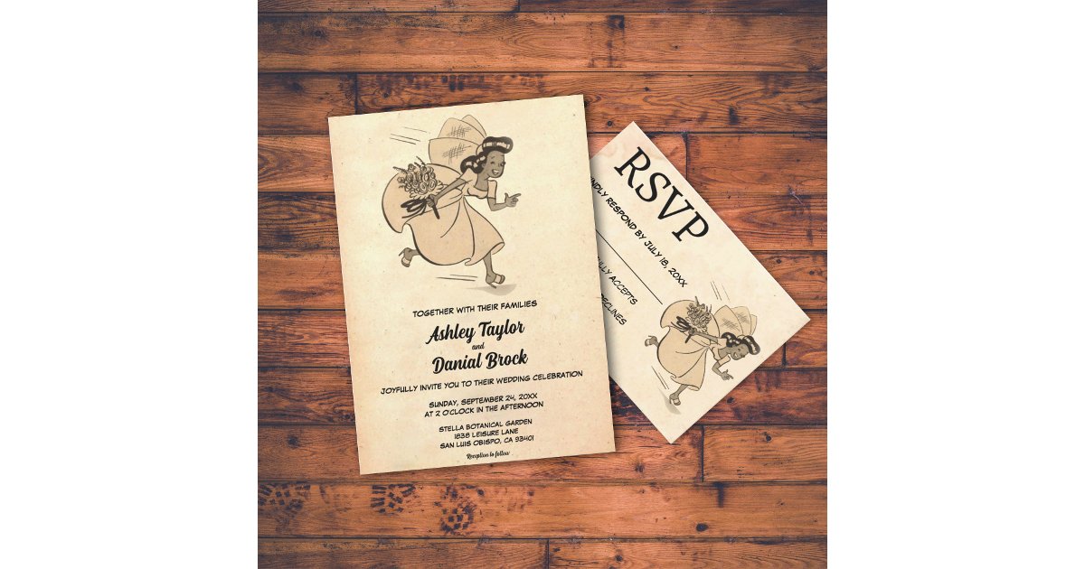 Vintage Retro Old Rustic Stylish Ancient Wedding Invitation | Zazzle