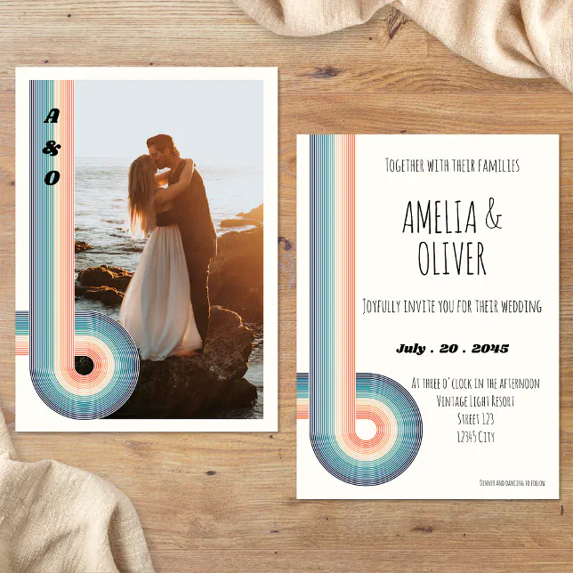 Vintage Retro Old Style 70s Wedding Invitation | Zazzle