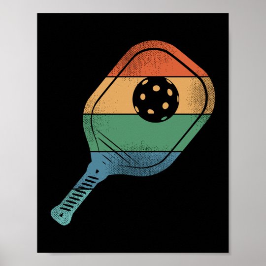 Vintage Retro Pickleball Paddle Poster | Zazzle.co.uk