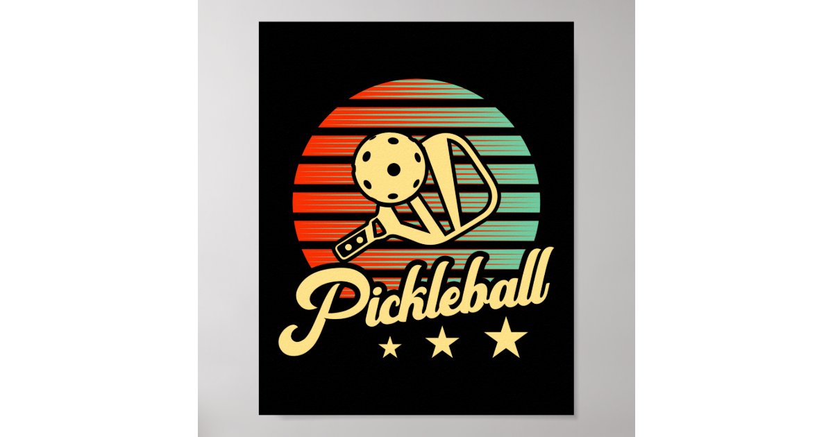 Vintage Retro Pickleball Poster | Zazzle
