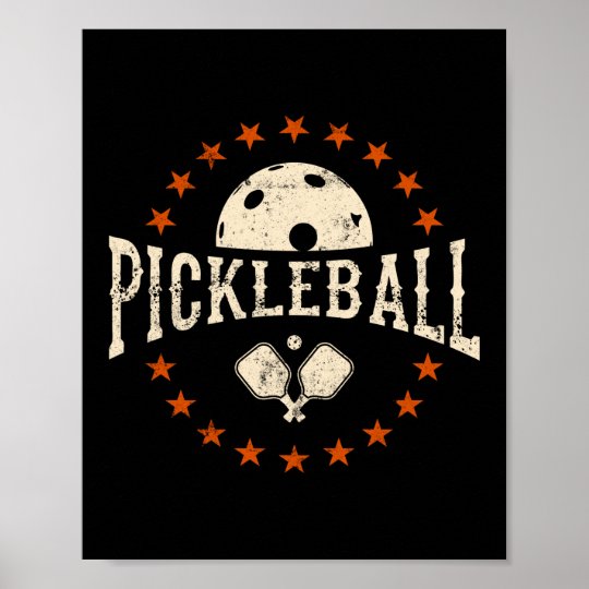 Vintage Retro Pickleball Poster | Zazzle.co.uk