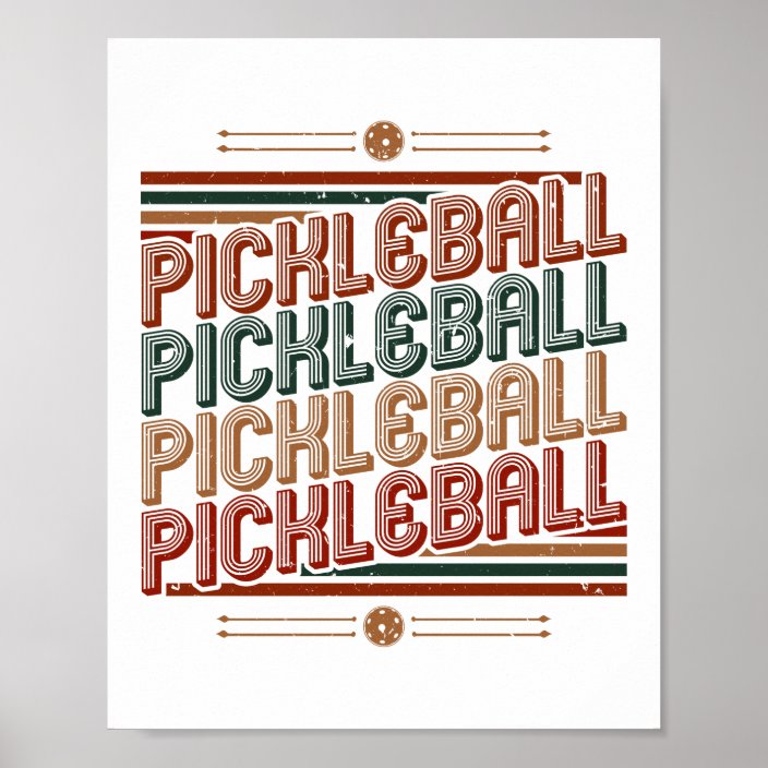 Vintage Retro Pickleball Poster | Zazzle