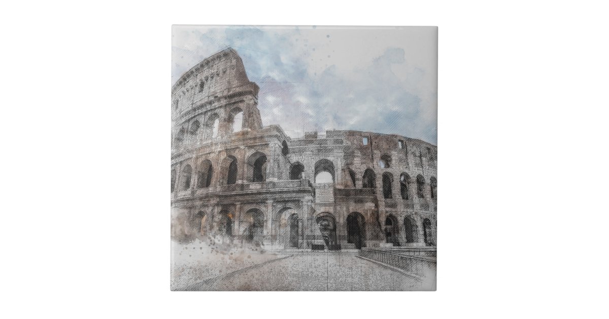 Vintage Rome Colosseum Ceramic Tile – Italy | Zazzle