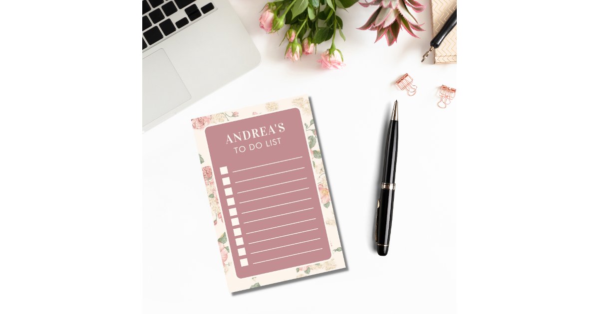 Vintage Rose Garden Dusty Pink Floral To Do List Post-it Notes | Zazzle