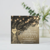 Vintage Rustic Carved Oak Tree Wedding Invitations | Zazzle