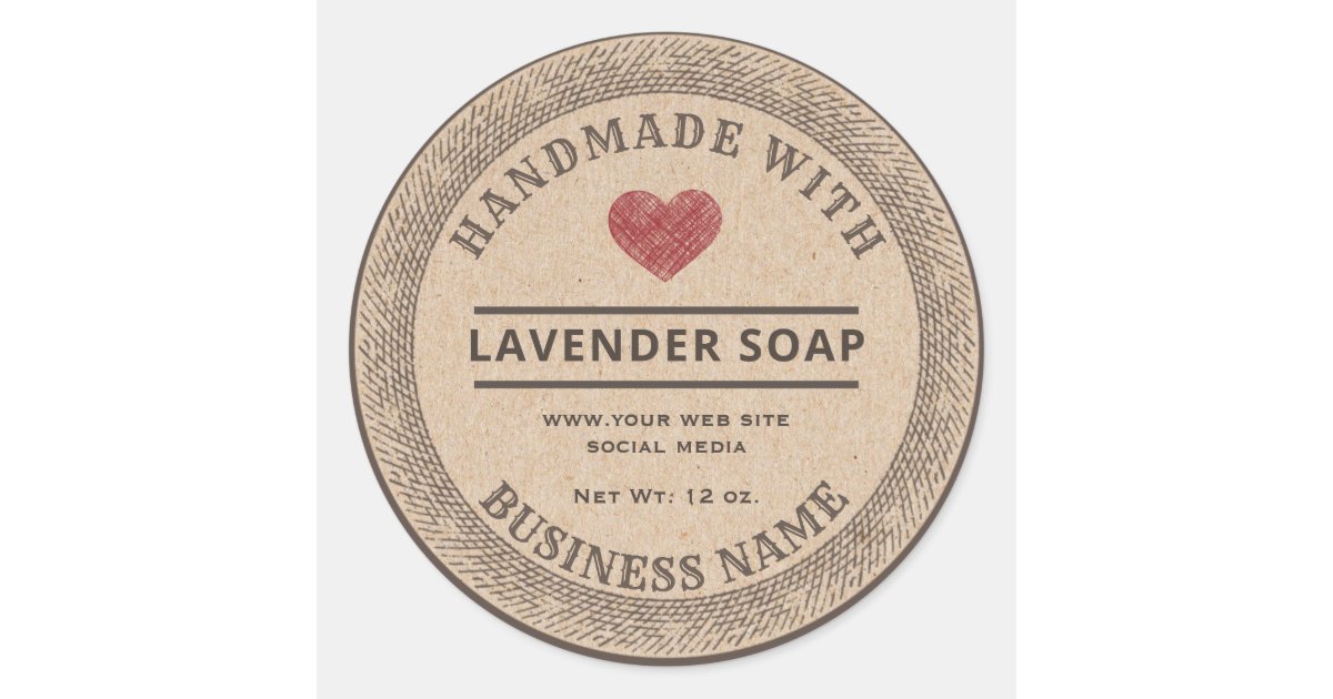 Vintage rustic handmade cardboard soap label | Zazzle
