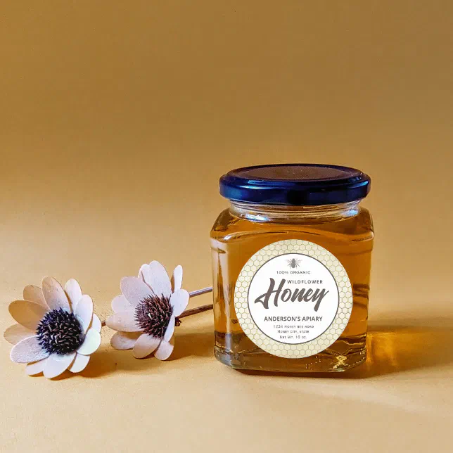 Vintage rustic honeybee honey jar label | Zazzle