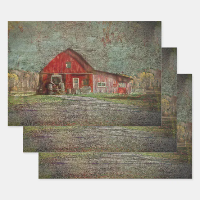 Vintage Rustic Old Red Texture Barn Wrapping Paper Sheet | Zazzle
