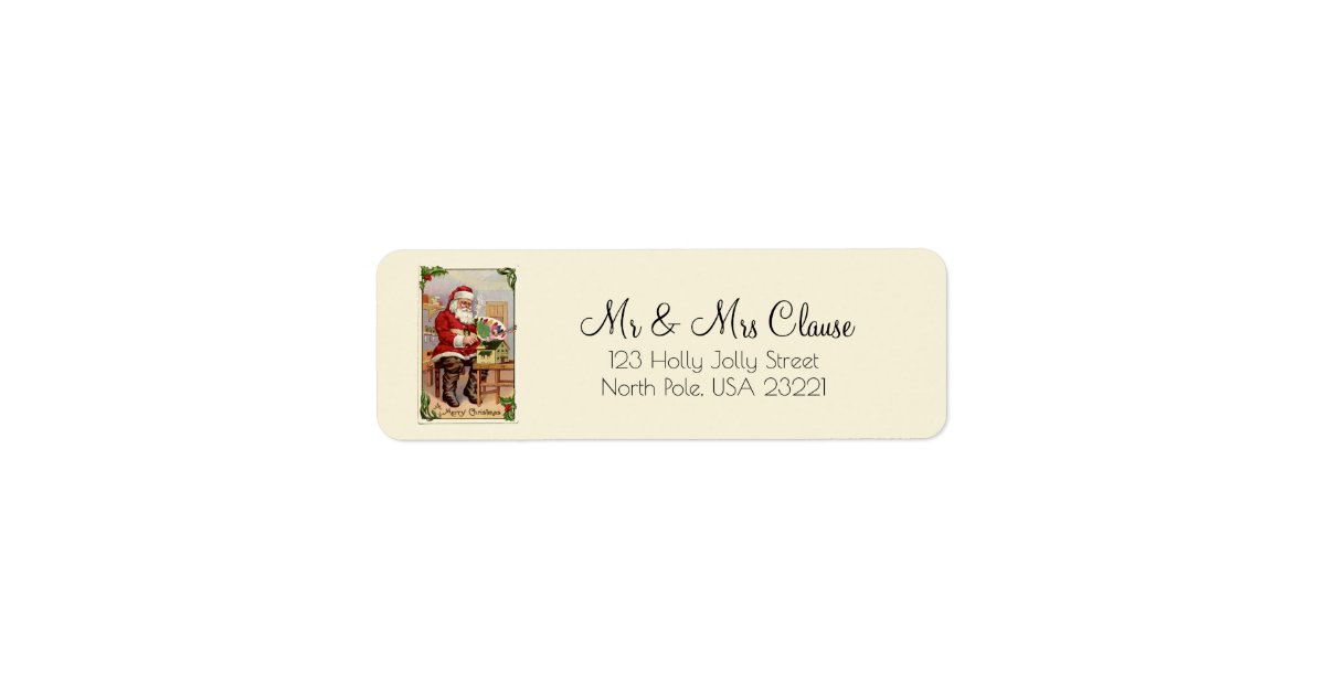 Vintage Santa Claus Return Address Label | Zazzle